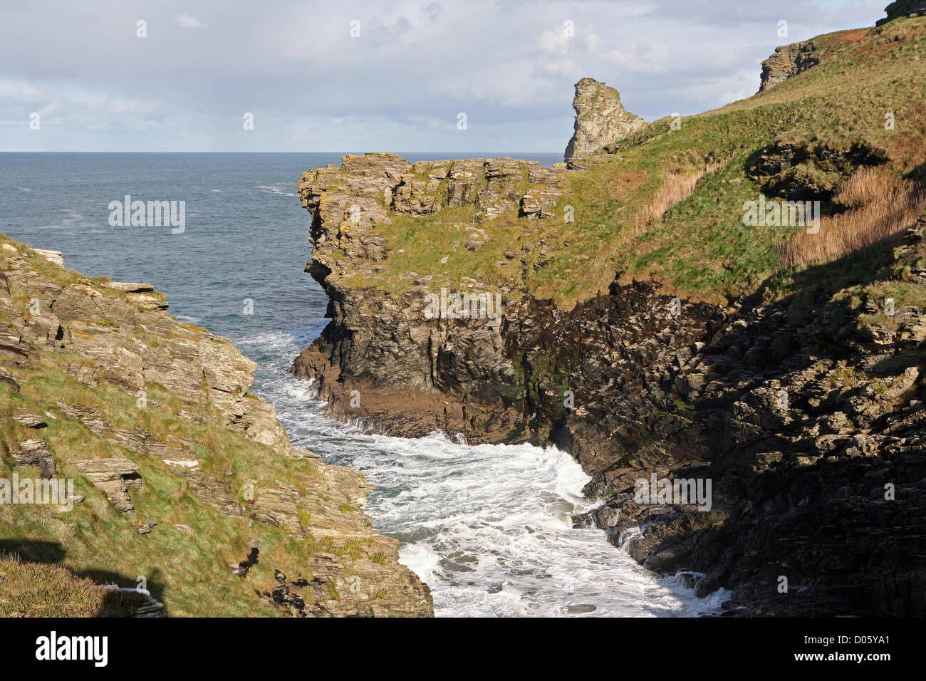 Coastline around Bossiney and Rocky valley near Tintagel on the North ...