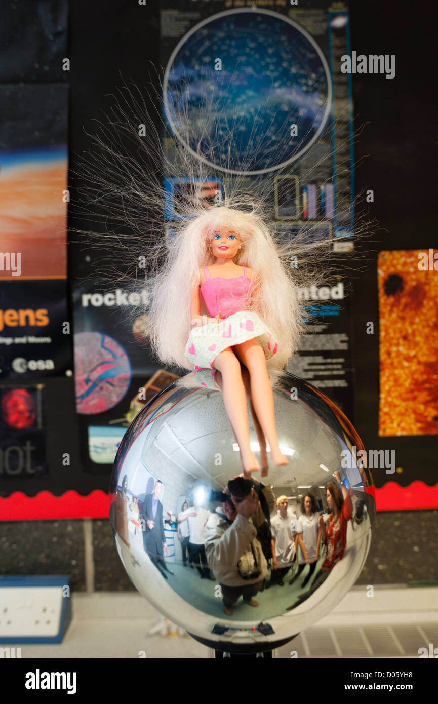 Demonstrating static electricity with a Barbie doll in a class at a ...
