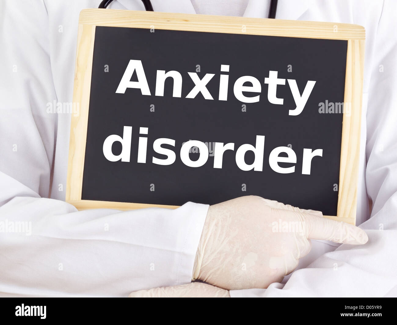 Doctor shows information: anxiety disorder Stock Photo - Alamy