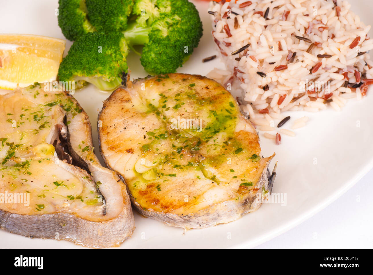 Grilled hake fillet hi-res stock photography and images - Alamy