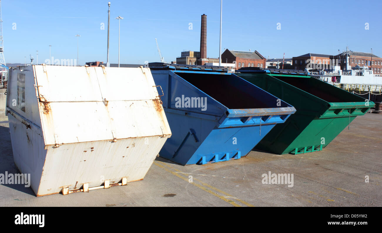 Industrial waste skips Stock Photo - Alamy
