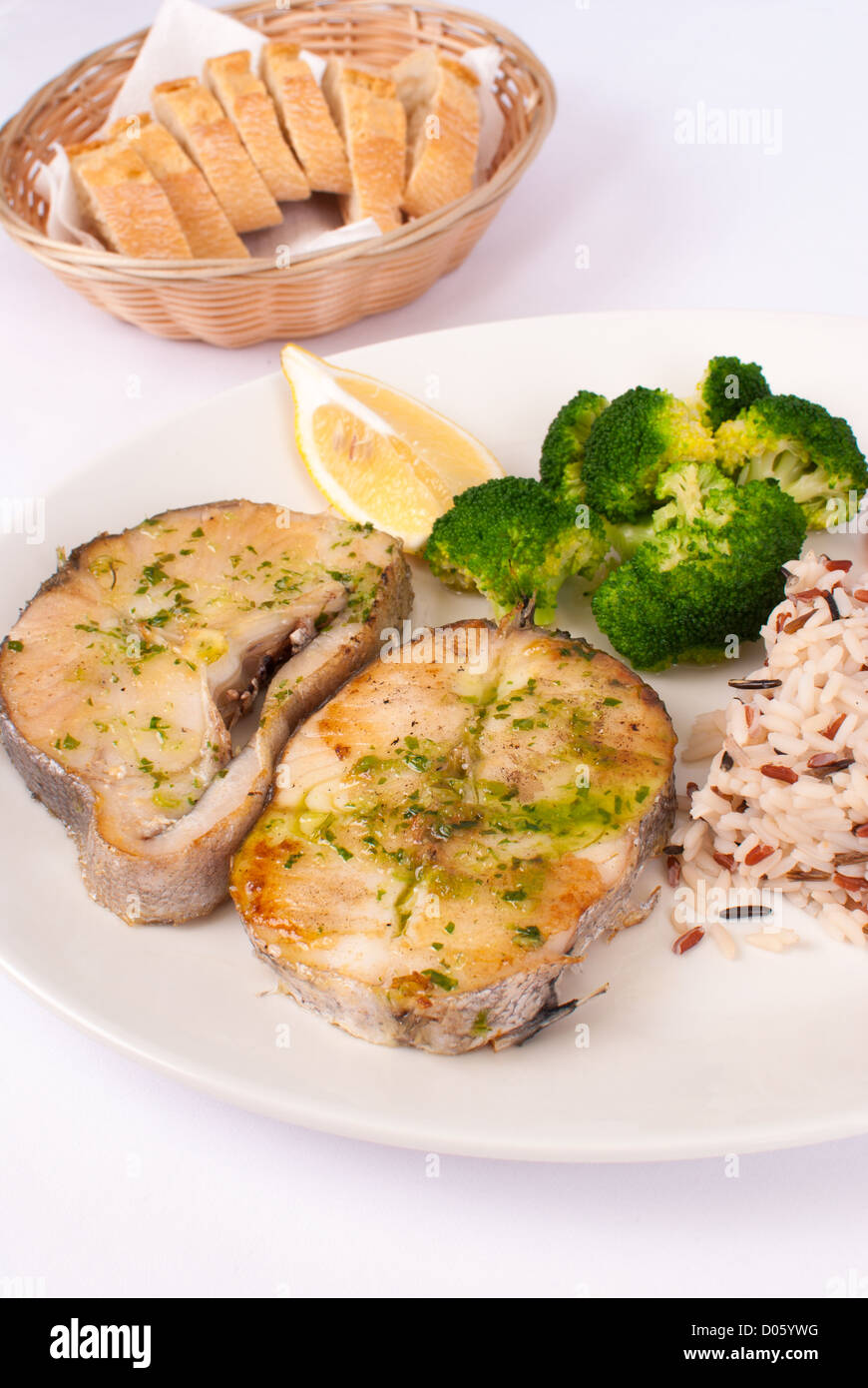 Grilled hake fillet hi-res stock photography and images - Alamy