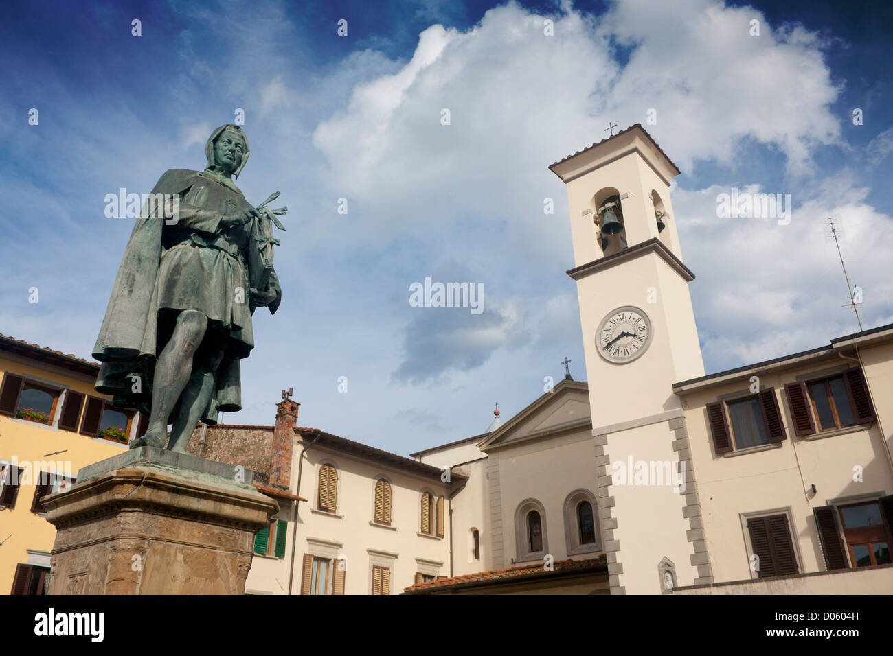 Vicchio statue of medieval artist Giotto di Bondone and tower of St ...