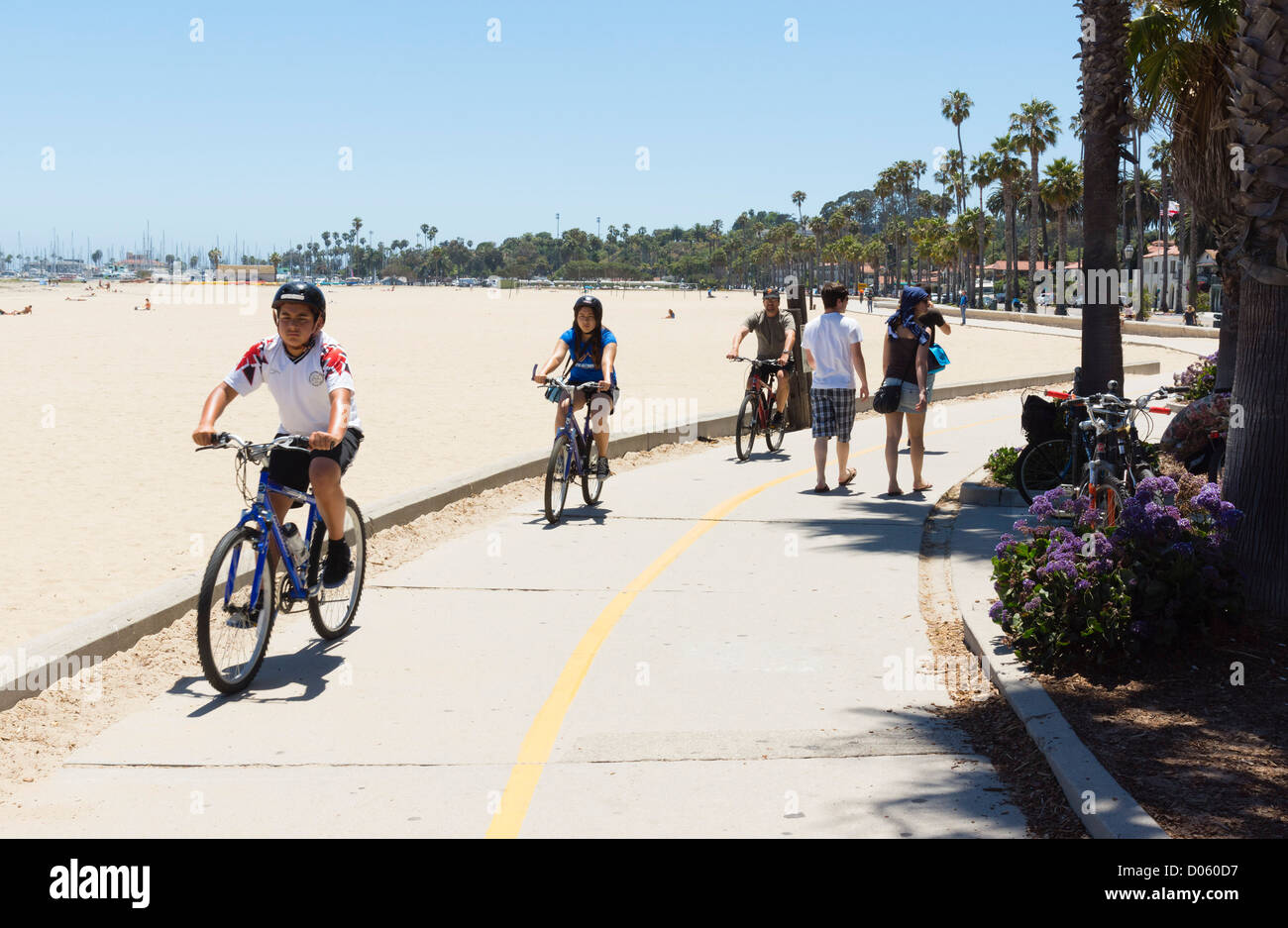 Santa Barbara, California, popular oceanside resort town - cycling on ...
