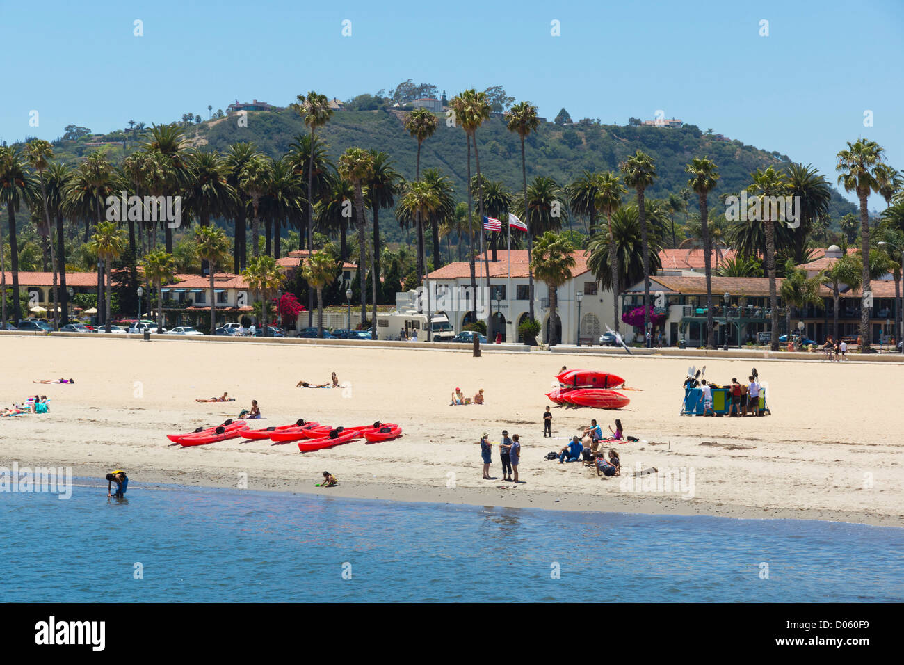 Santa Barbara, California, popular oceanside resort town - the beach ...