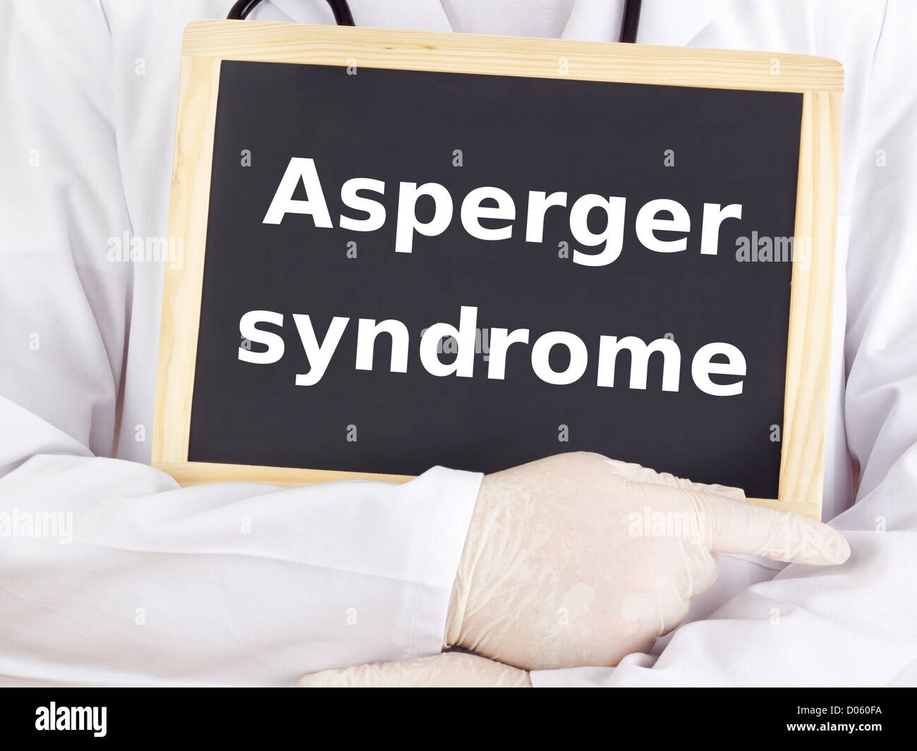 Doctor shows information: asperger syndrome Stock Photo - Alamy