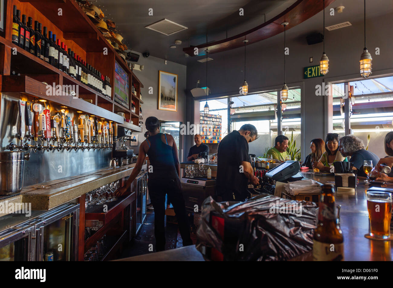 Venice Beach, LA, California seaside resort - inside a popular sidewalk ...