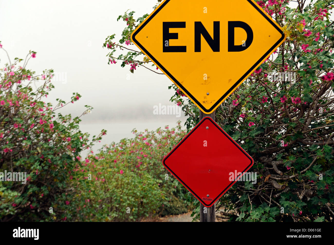 End of path sign in Morro Bay Stock Photo - Alamy