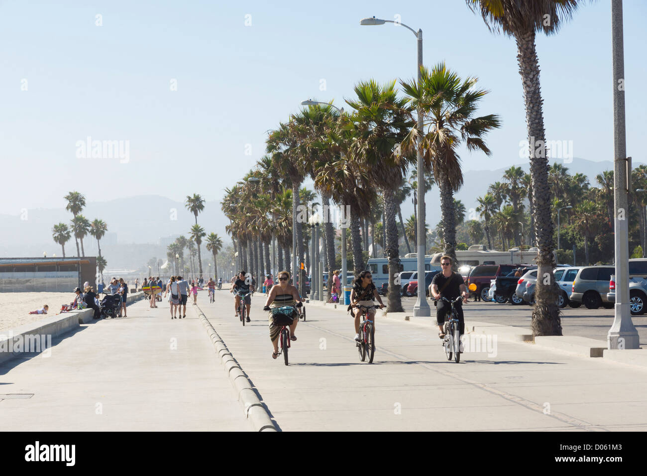 Santa Monica, LA, California seaside resort - the beach-side promenade ...