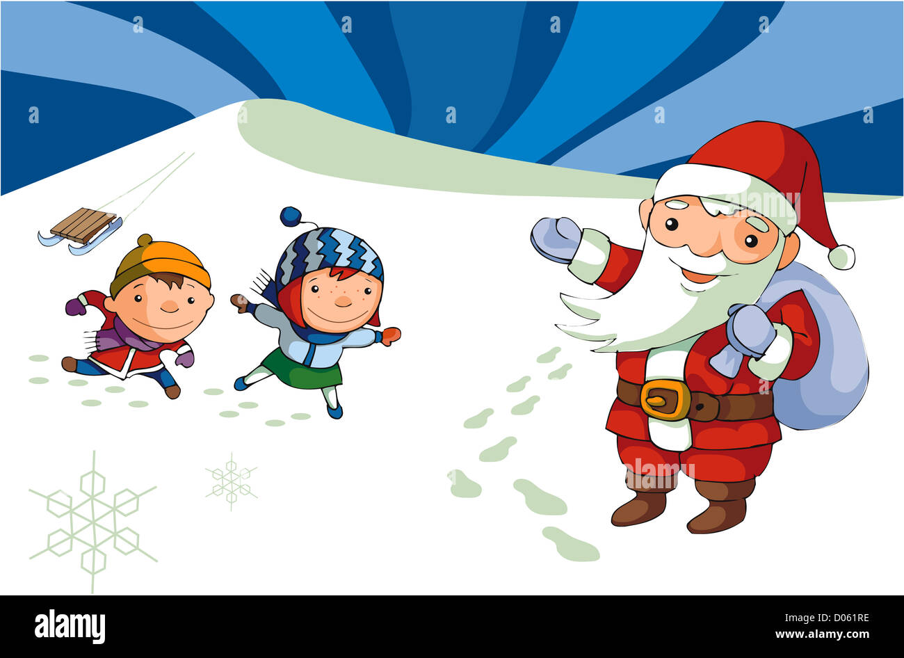 Kids and Santa Stock Photo - Alamy