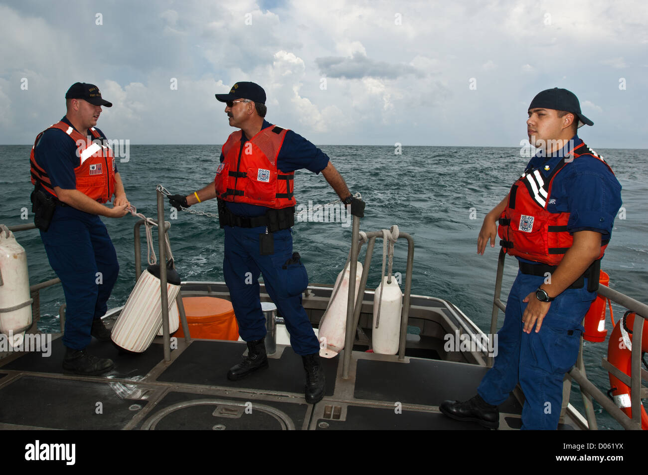 US Coast Guard agents on maneuvers, Port Aransas Texas Stock Photo - Alamy