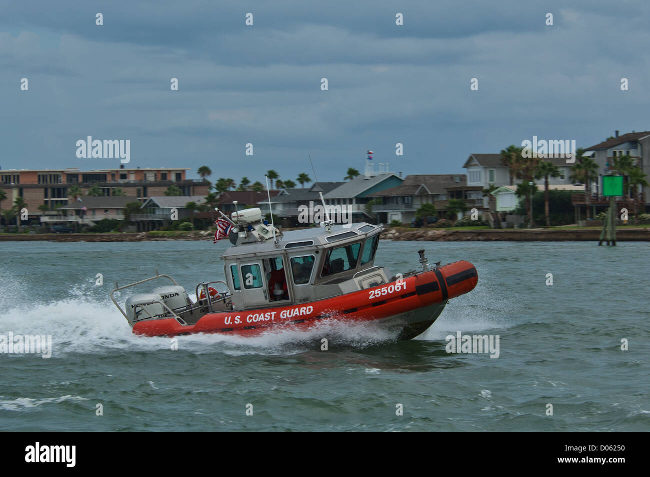 US Coast Guard boat on maneuvers, Port Aransas Texas Stock Photo - Alamy