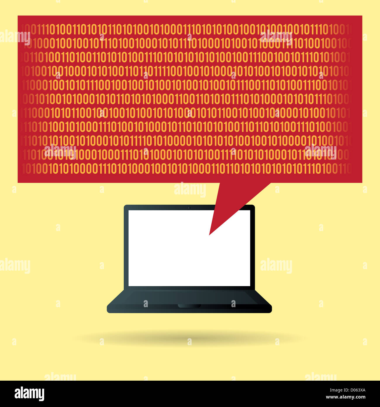 Vector illustration of a computer speaking binary numbers trying to communicate an error Stock ...