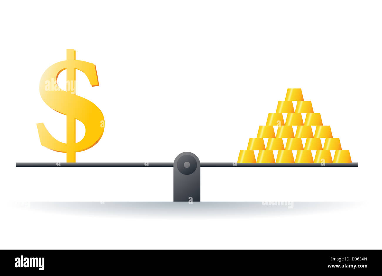 Gold bar on scale hi-res stock photography and images - Alamy