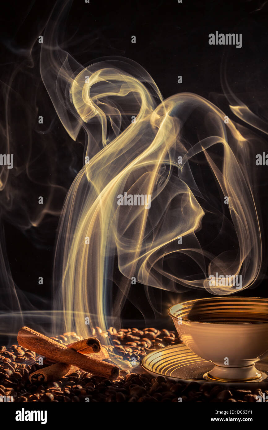 Blue smoke rising over black hi-res stock photography and images - Alamy