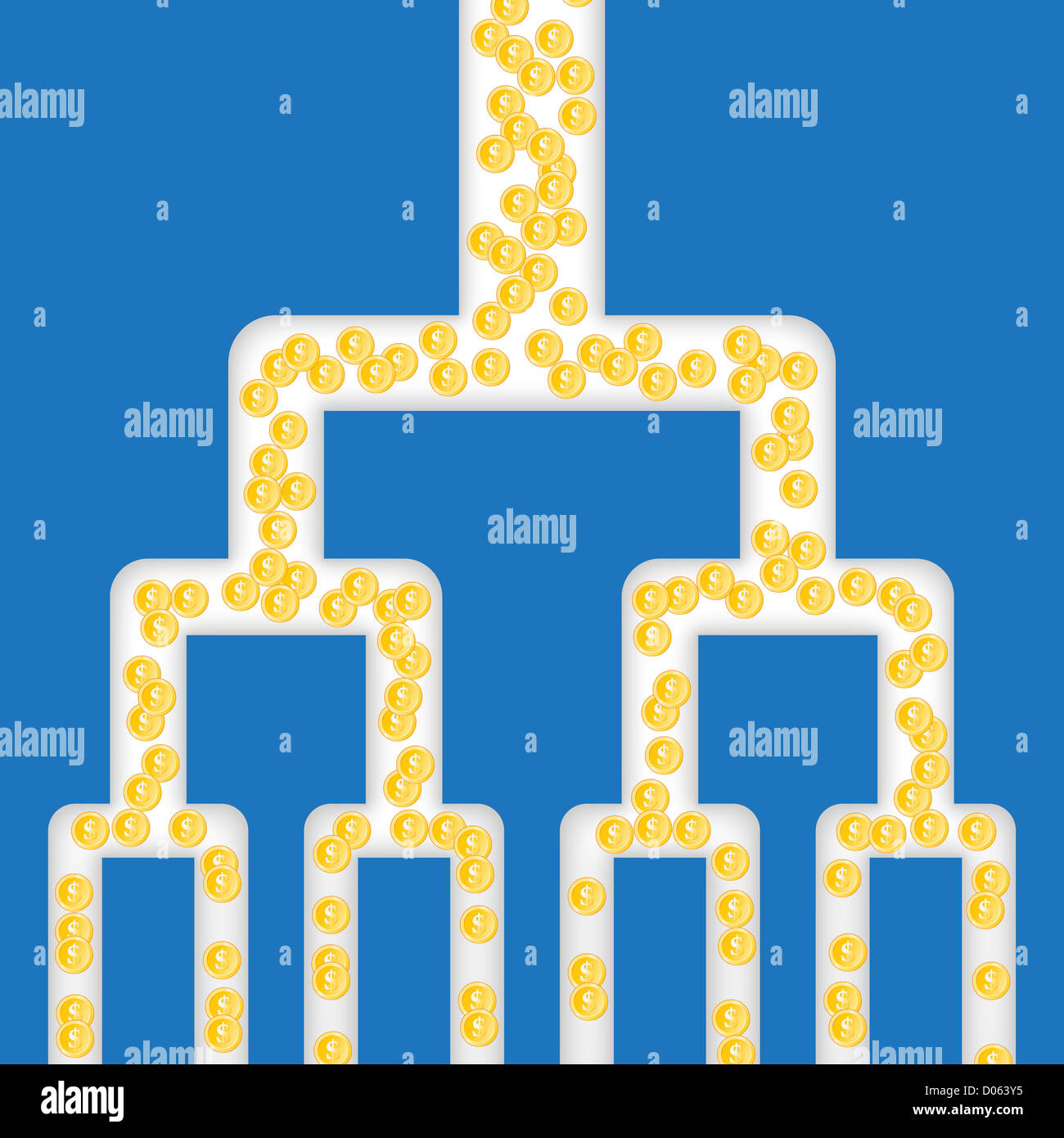 Vector illustration of money pipe representing money distribution Stock ...