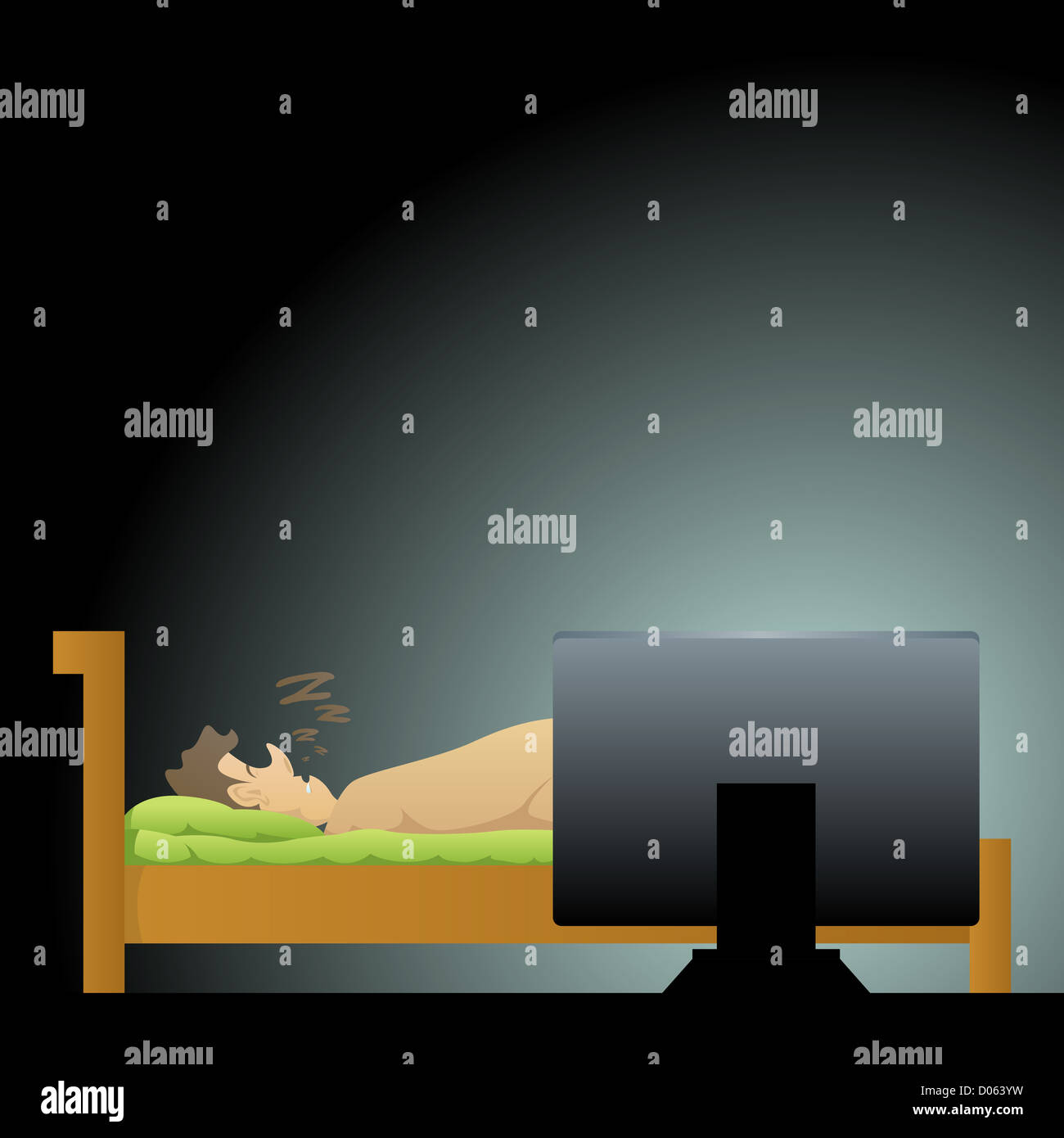 Asleep on the job cartoon hi-res stock photography and images - Alamy