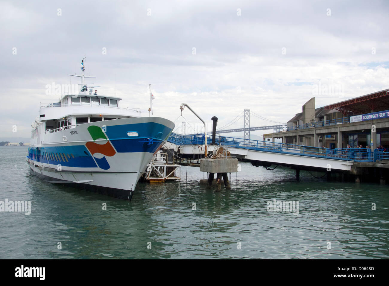 Ferry docked at the San Francisco Ferry Terminal Stock Photo - Alamy