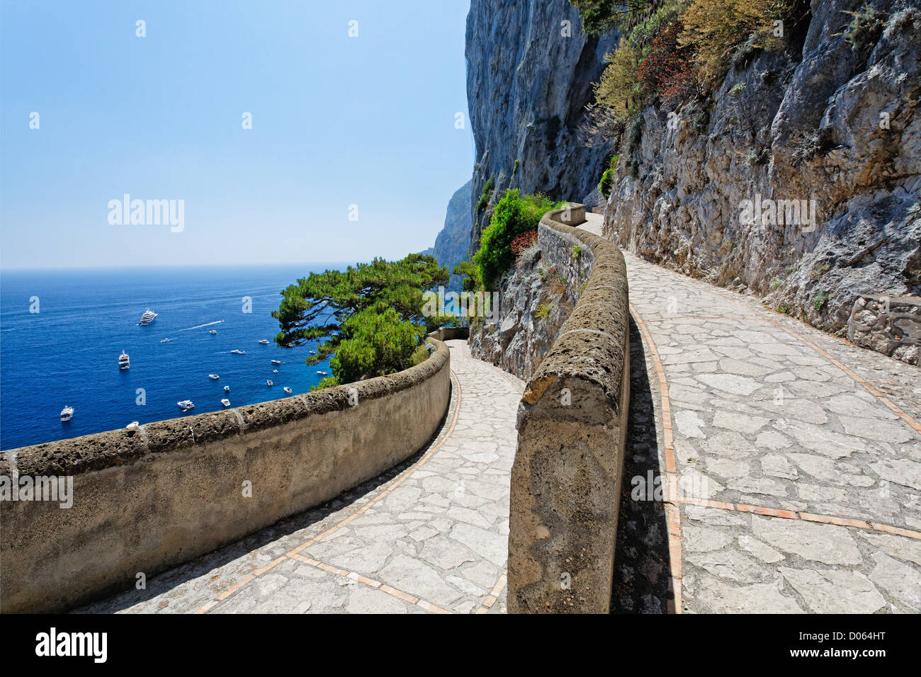 Winding Walls of a Scenic Foothpath, Via Krupp, Capri, Campania, Italy ...