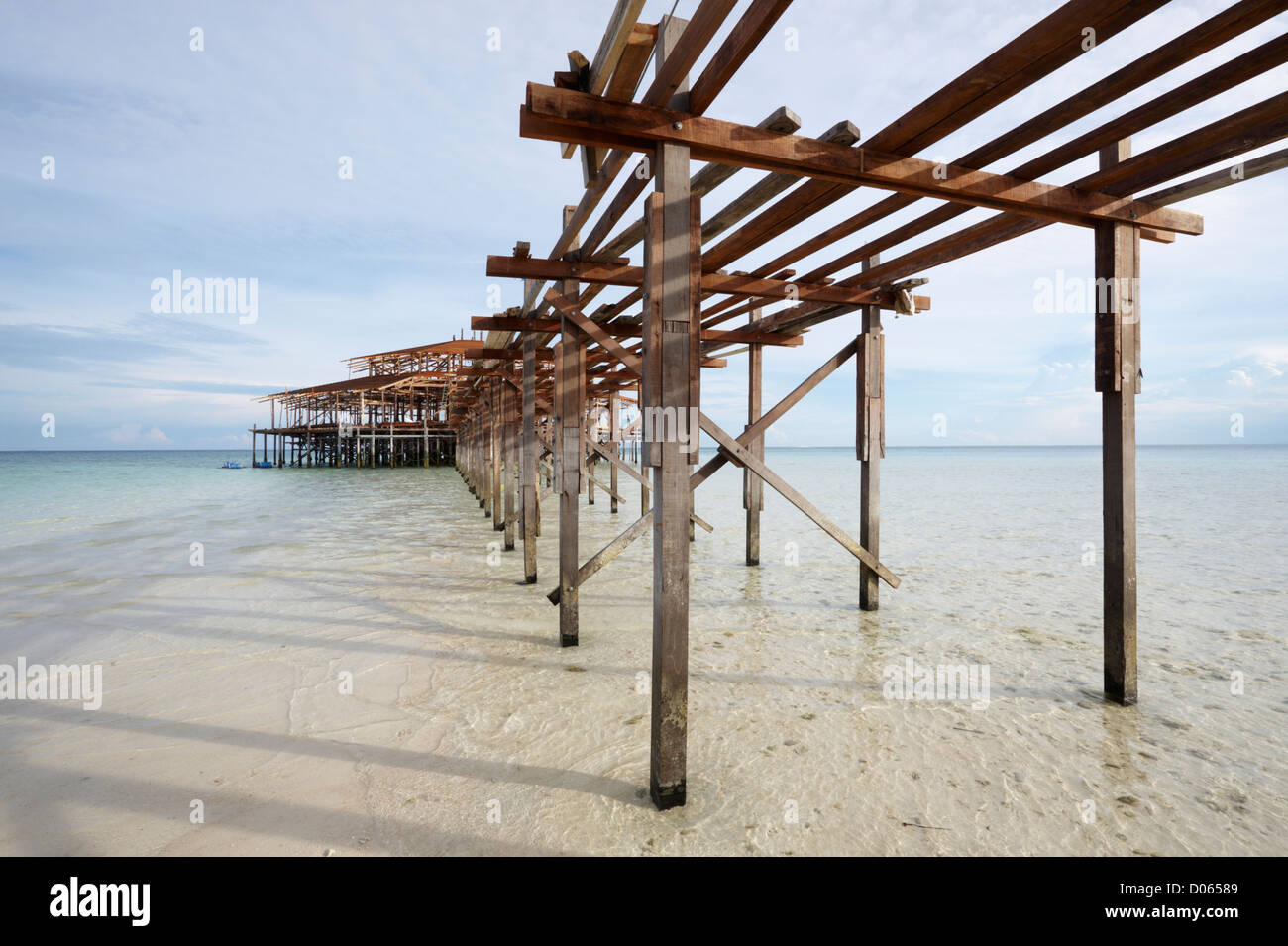 Jetty construction, Lankayan Island, Borneo Stock Photo - Alamy
