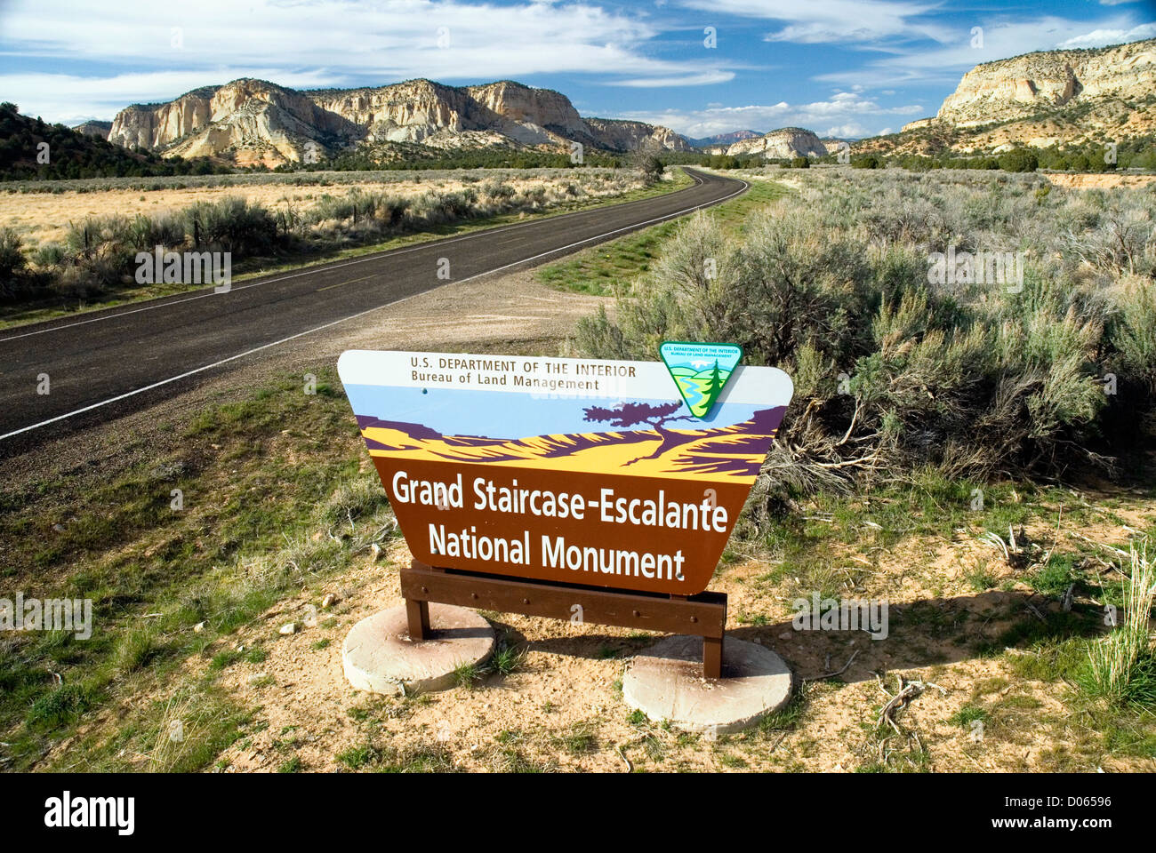 Grand staircase escalante national monument sign hi-res stock ...