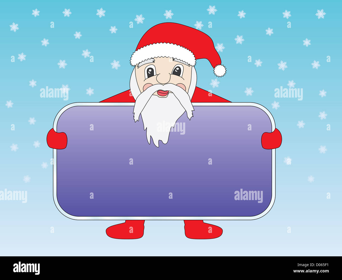Santa Claus holding congratulation card Stock Photo - Alamy