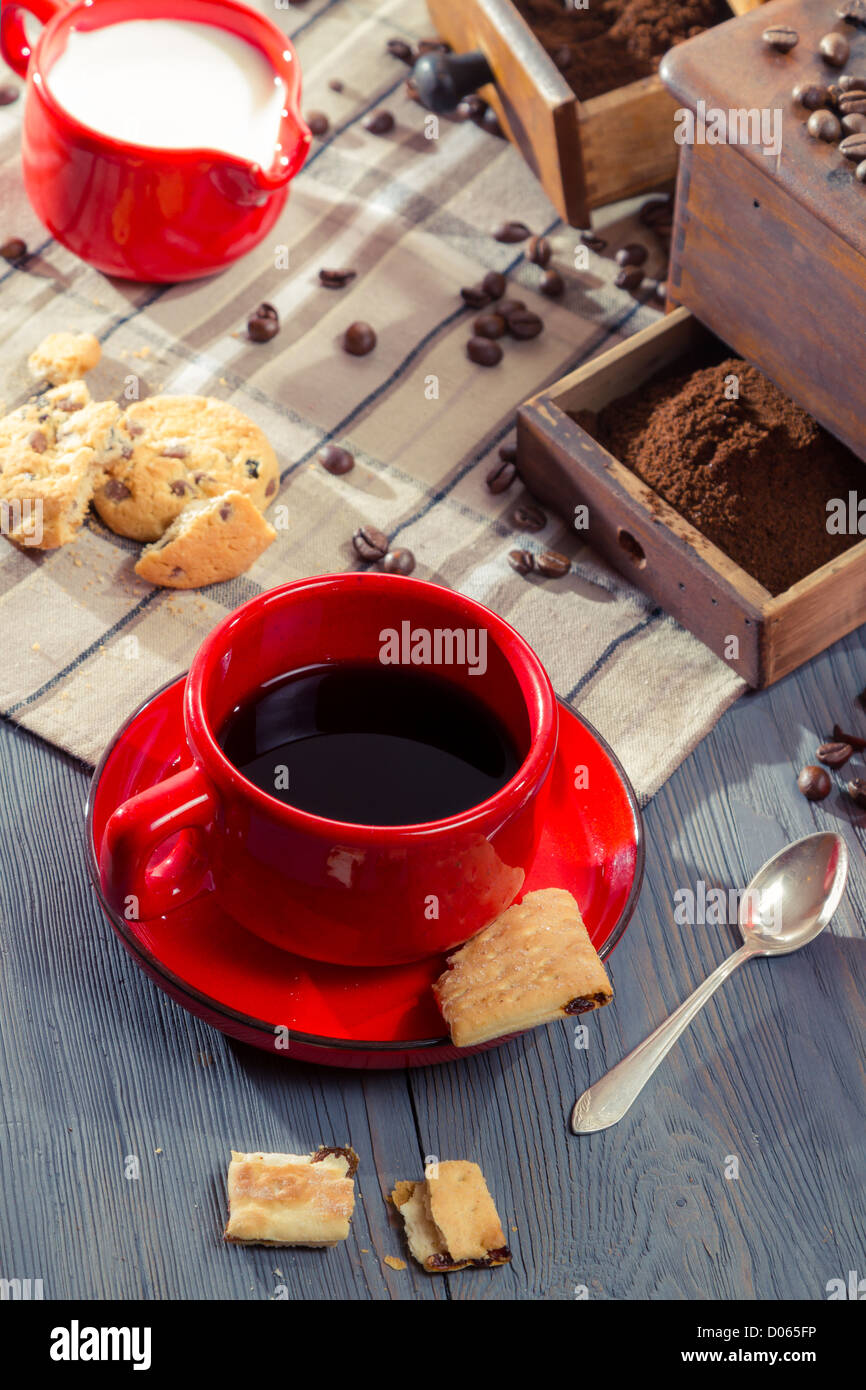 Coffee for breakfast with cookie Stock Photo - Alamy