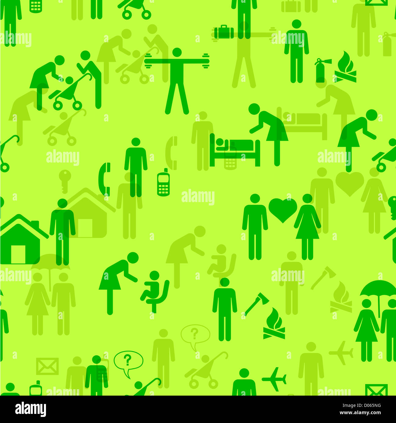 Icons - People, seamless wallpaper Stock Photo - Alamy