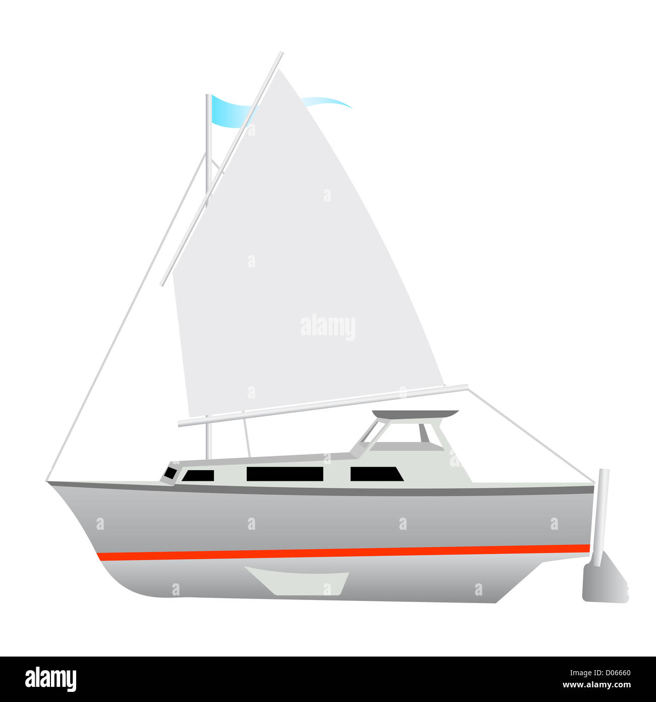 Sailing boat floating Stock Photo - Alamy