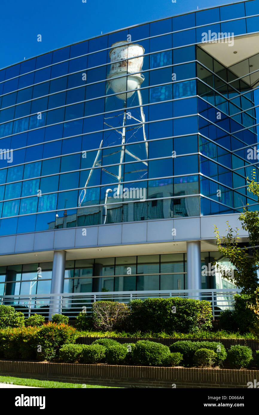 Water Tower reflection in building windows Stock Photo - Alamy