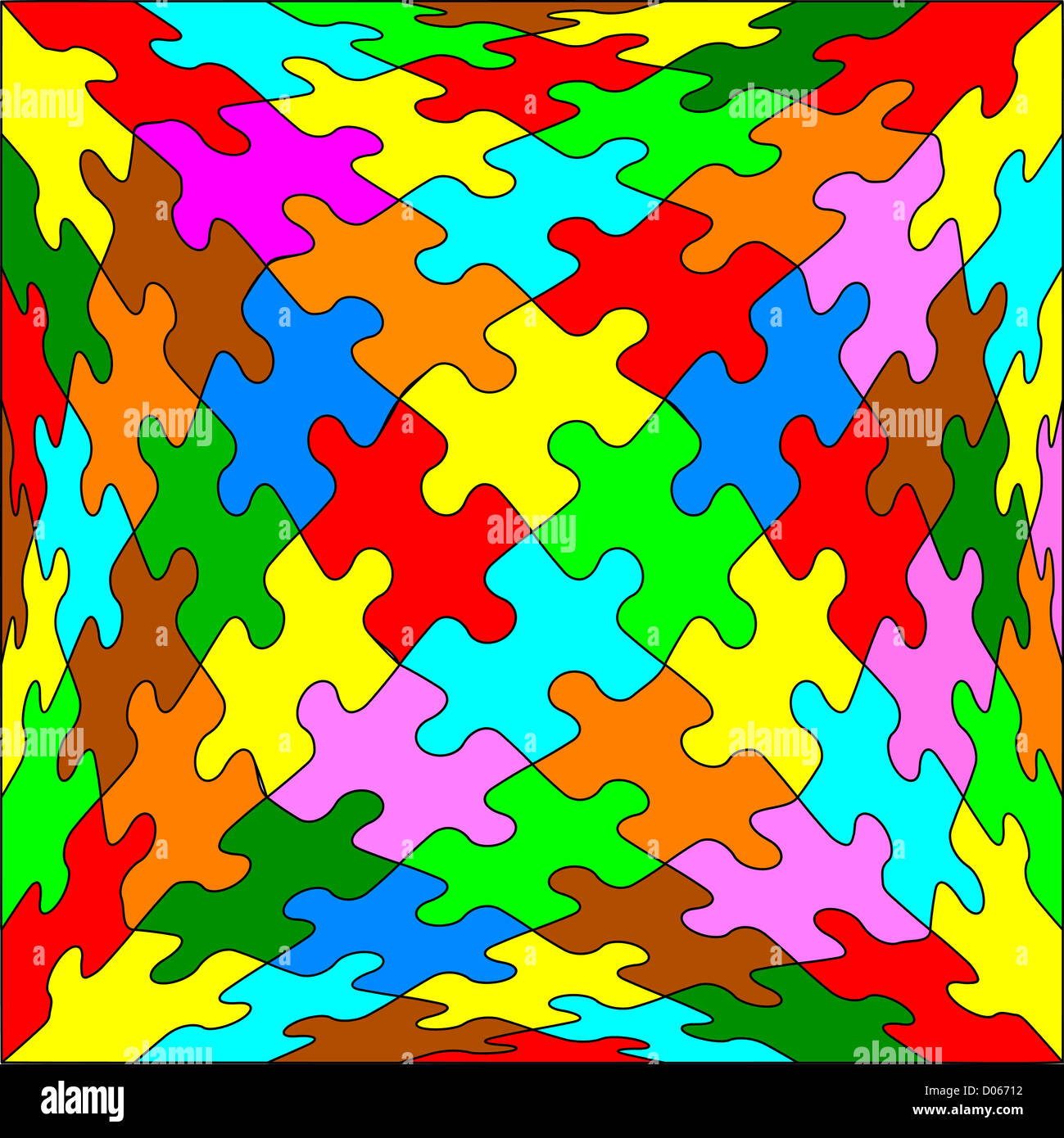 Background Illustration Jigsaw Puzzle cube Stock Photo - Alamy