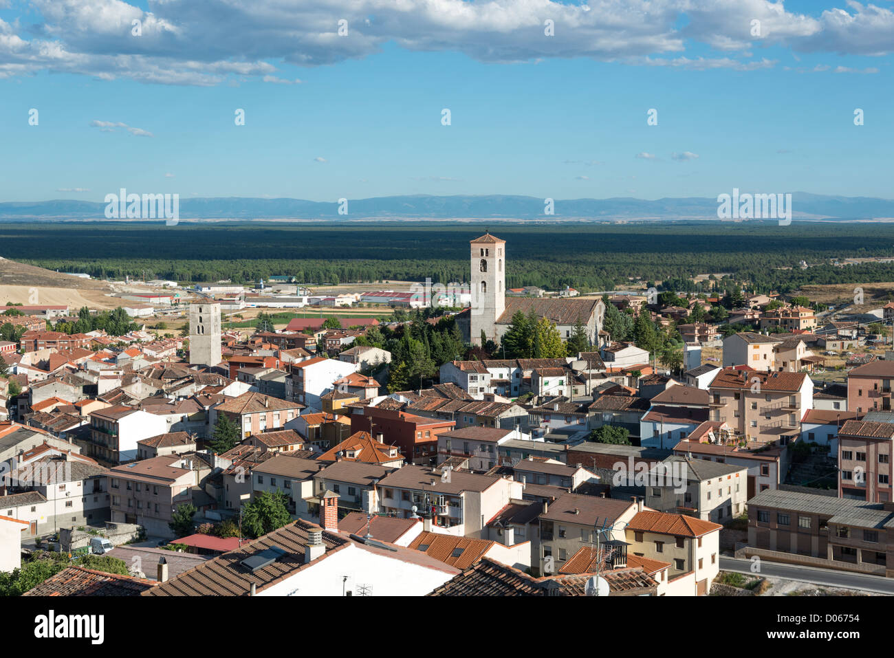 Panoramic view of Cuéllar town (Segovia, Spain) taken from the castle ...