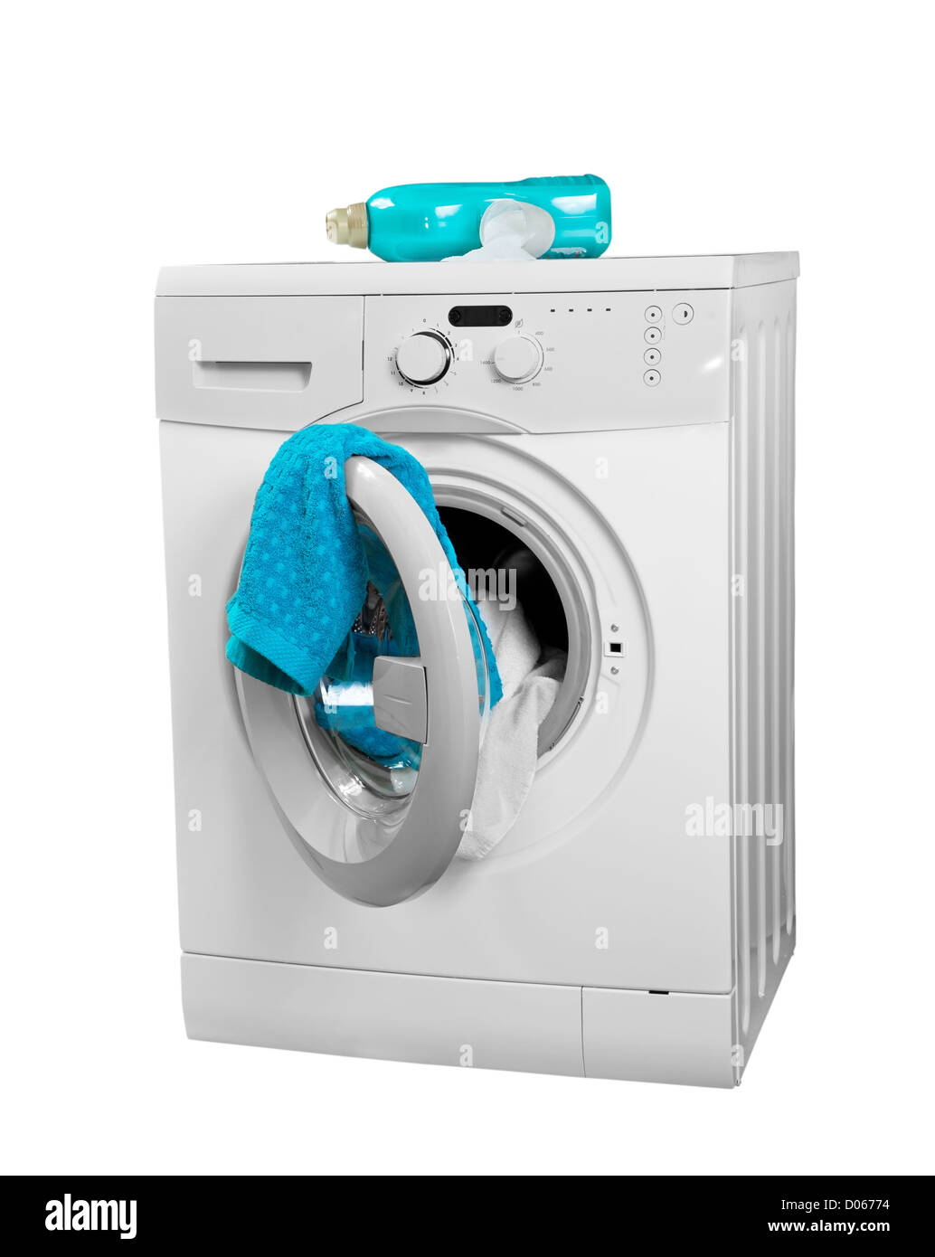 Washing machine isolated on white background Stock Photo - Alamy