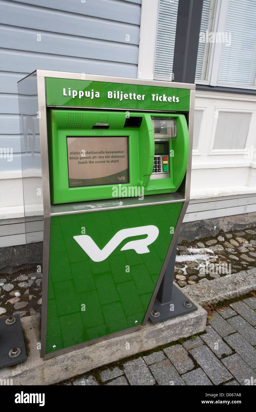 Finnish railroad ticket machine, Mikkeli Finland Stock Photo - Alamy