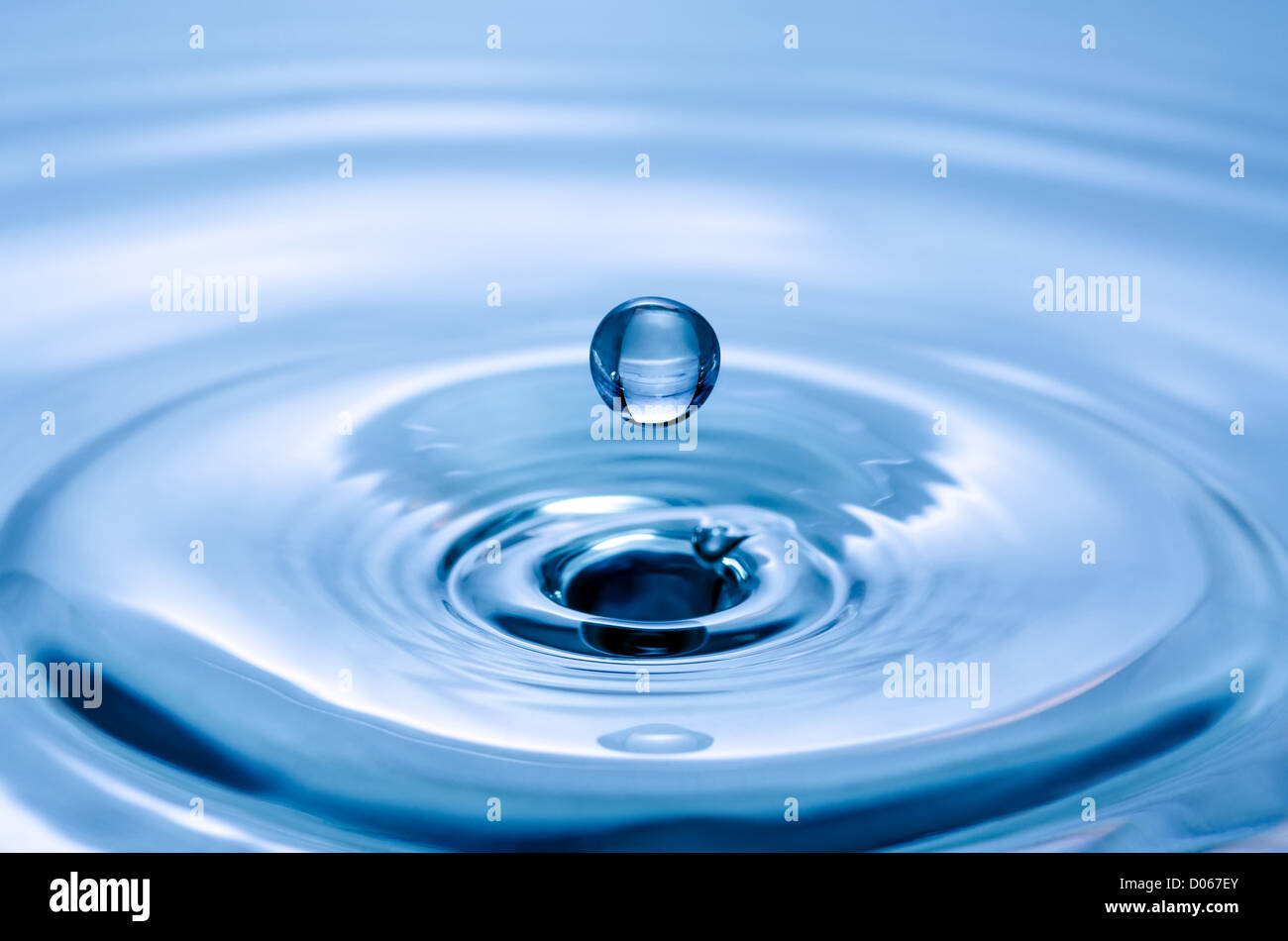Close-up of a water drop that hits the water surface Stock Photo - Alamy