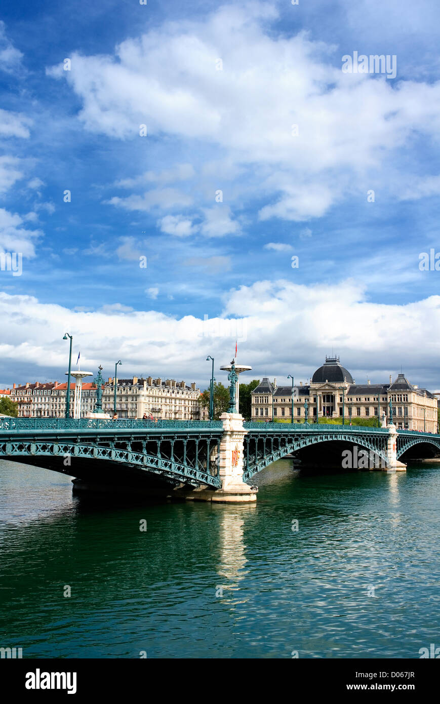 famous bridge on the Rhone river in Lyon city Stock Photo - Alamy