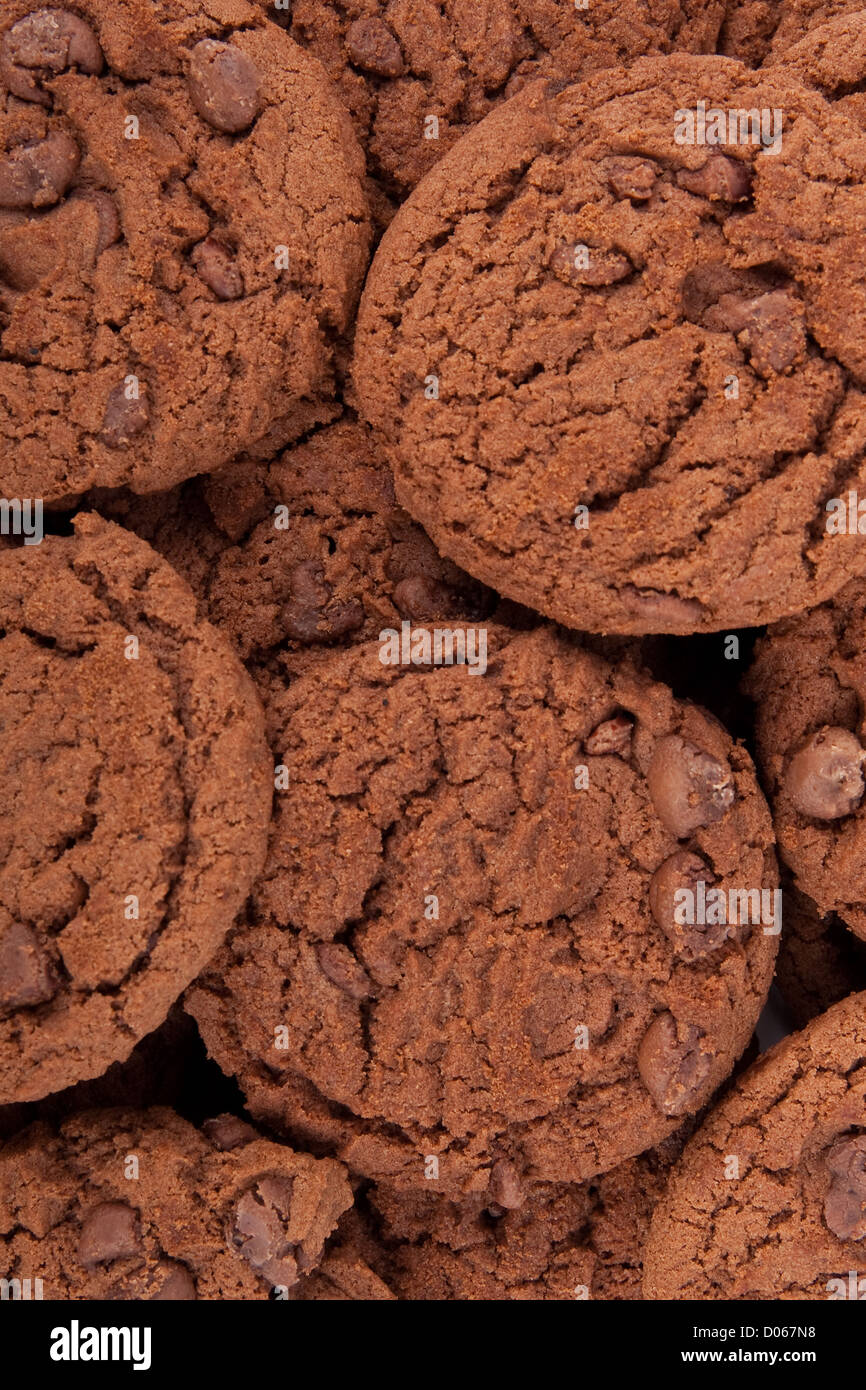 Chocolate chip cookies texture background Stock Photo - Alamy