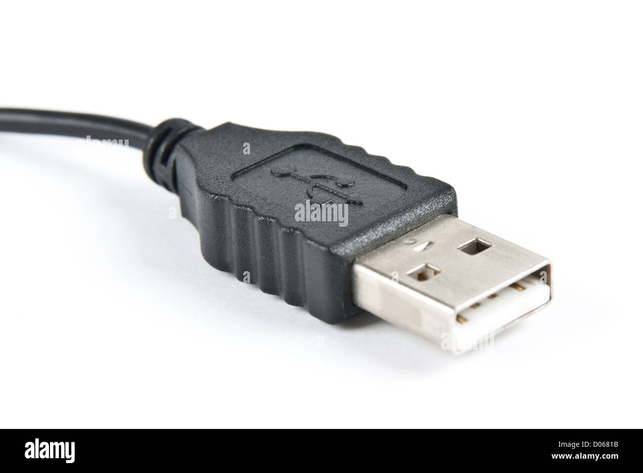 USB cable on a white background Stock Photo - Alamy