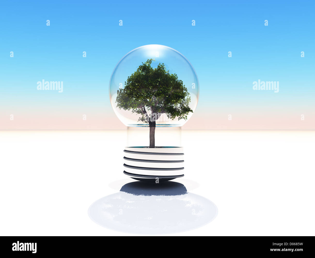 a bulb with a tree inside Stock Photo - Alamy