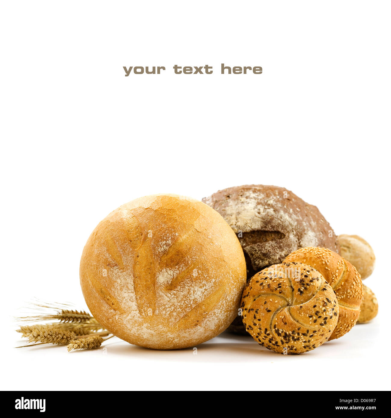 Various baking isolated on white background (with sample text Stock ...