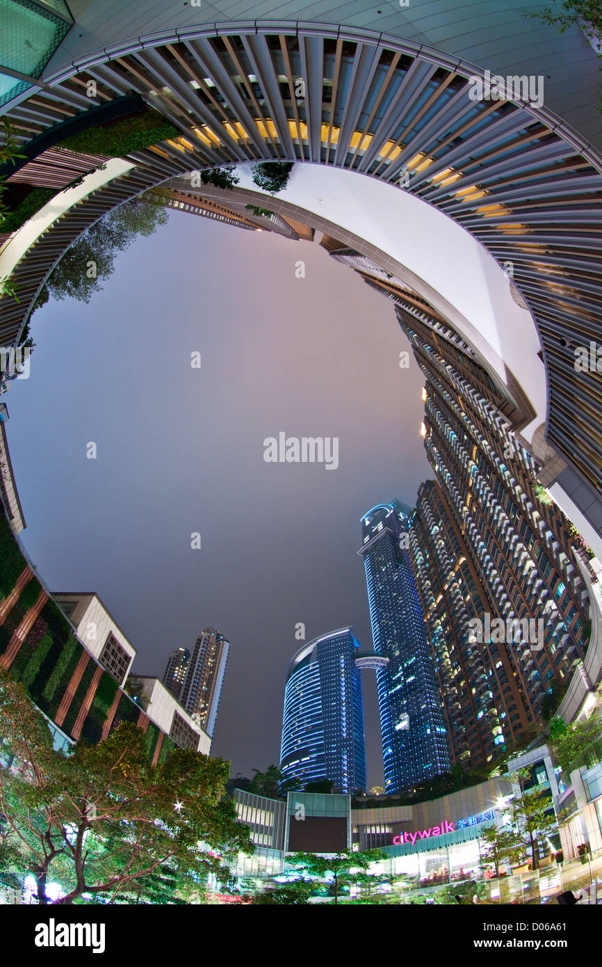 Modern city at night Stock Photo - Alamy