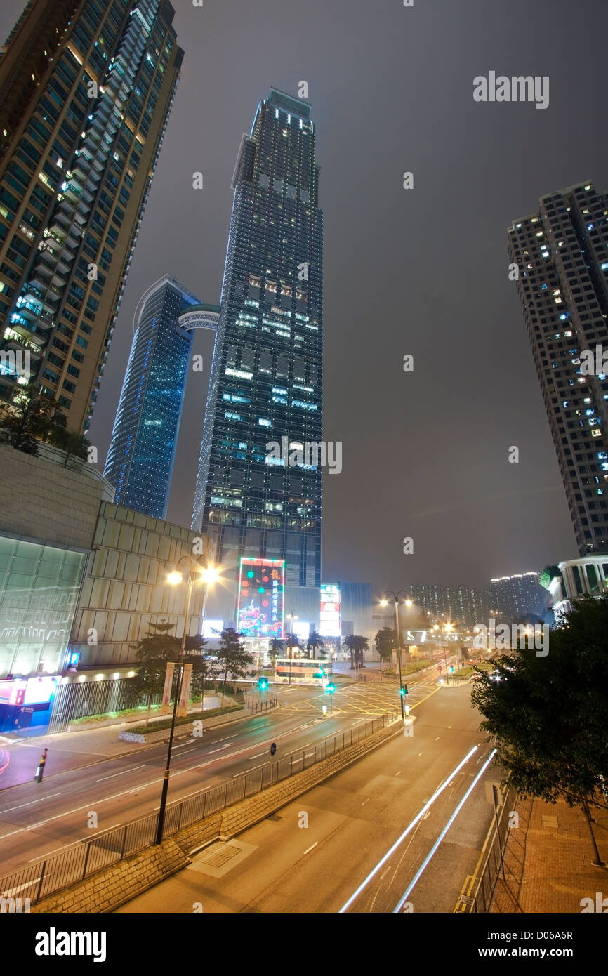 Modern city at night Stock Photo - Alamy