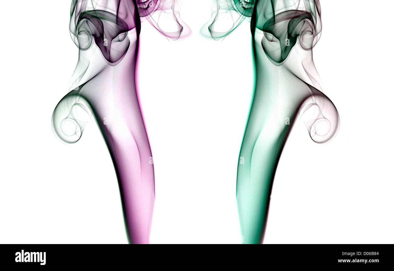Abstract smoke shapes over a white background Stock Photo - Alamy