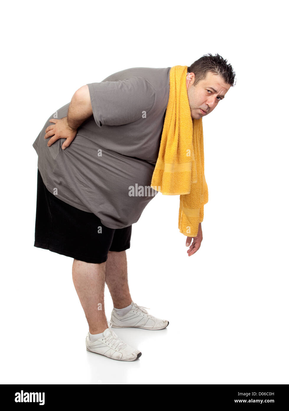 Fat man playing sport isolated Cut Out Stock Images & Pictures - Alamy
