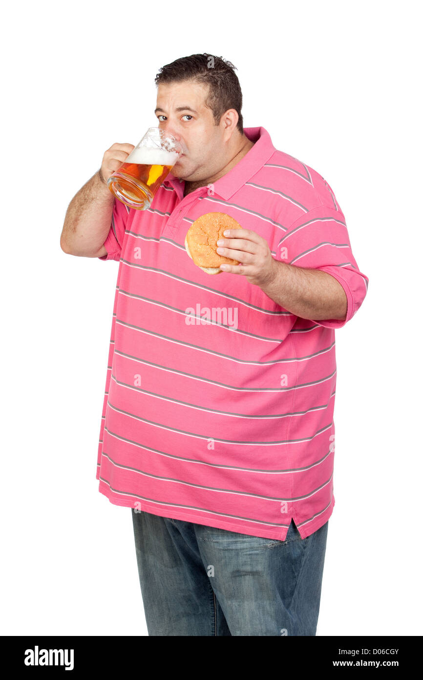 Fat man drinking hi-res stock photography and images - Alamy