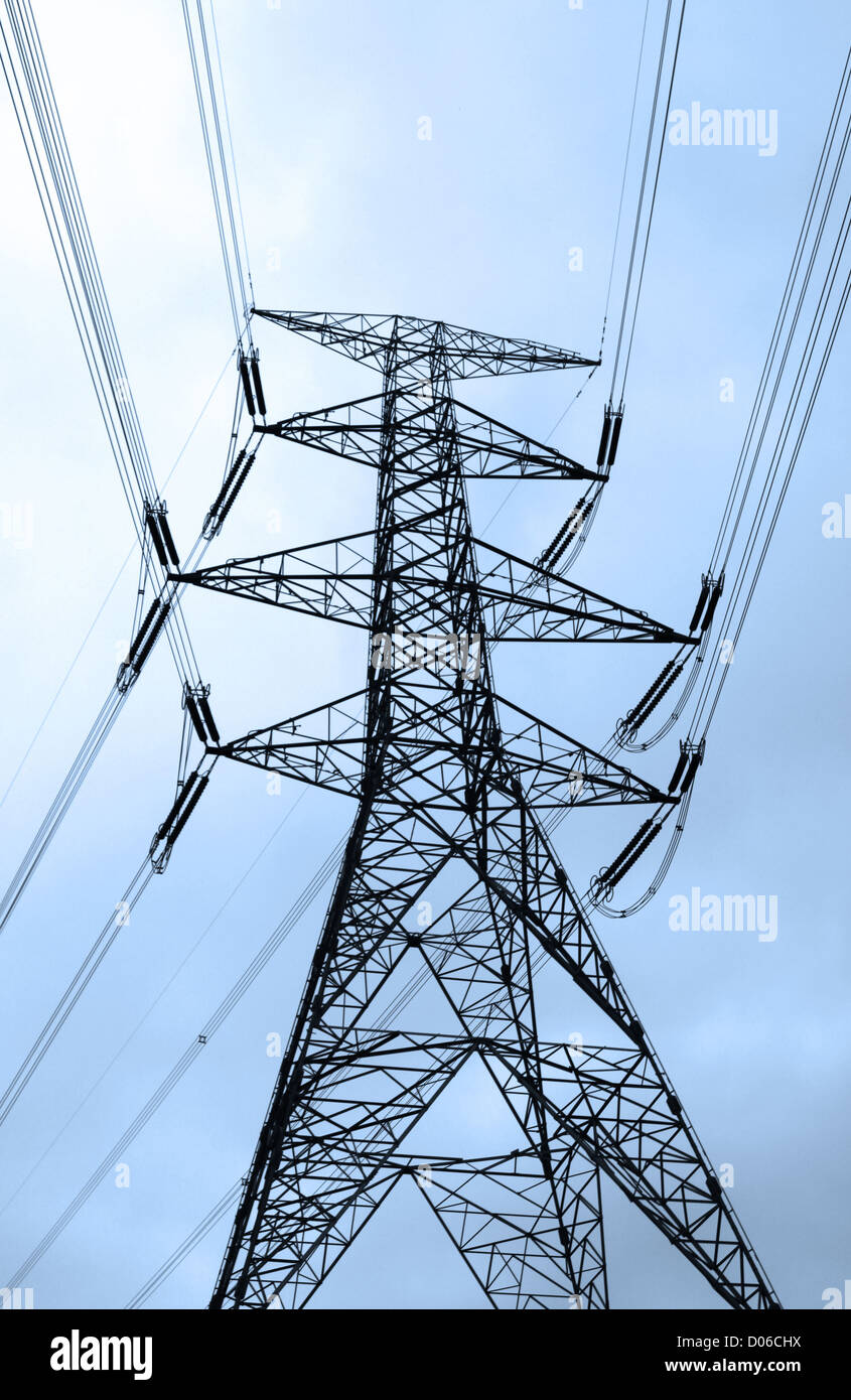 Electric tower and cables Stock Photo - Alamy