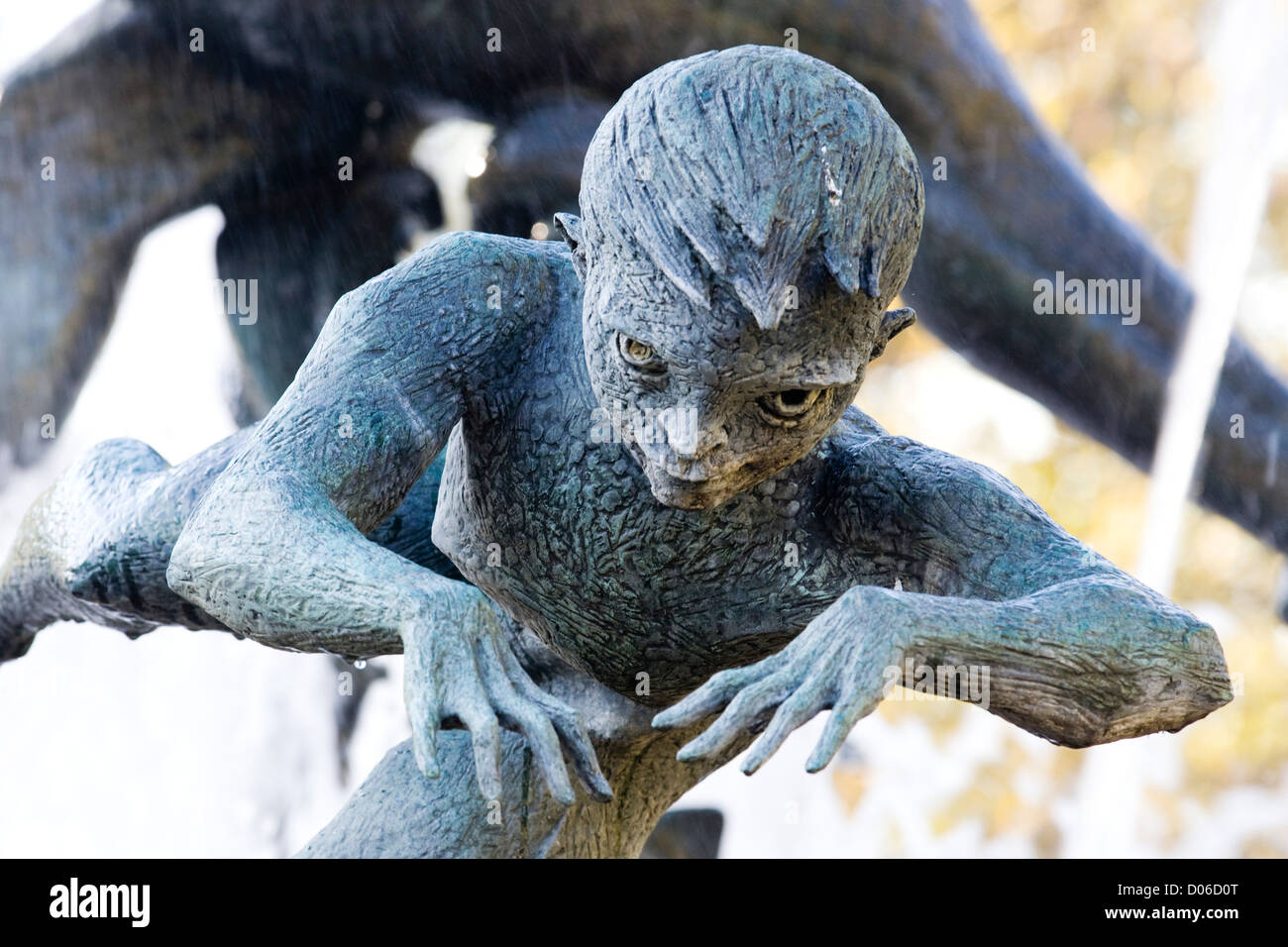Bronze water feature in London Stock Photo - Alamy