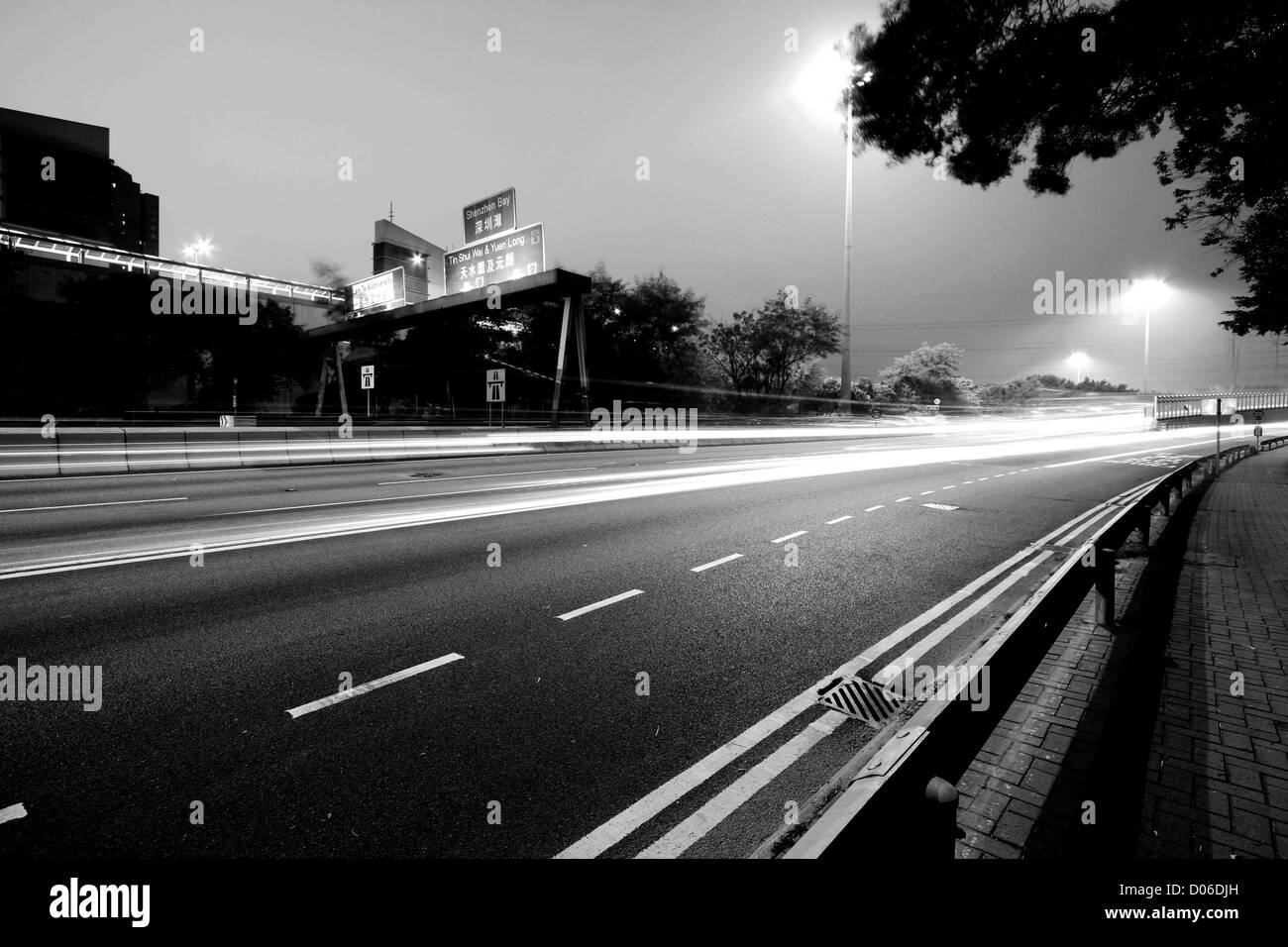 Traffic in modern city in black and white tone Stock Photo - Alamy
