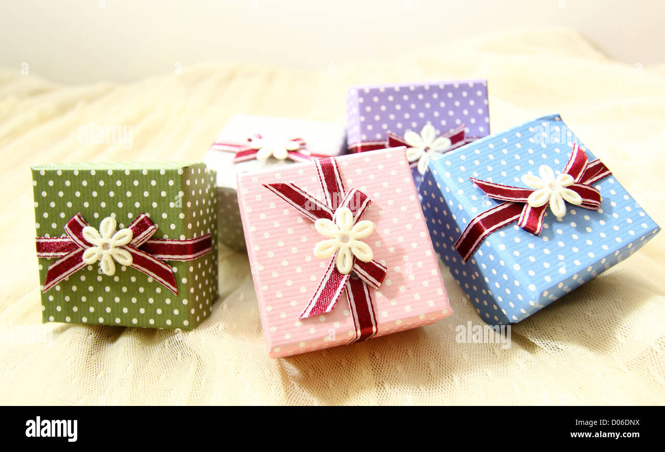 Colorful gift boxes Stock Photo - Alamy