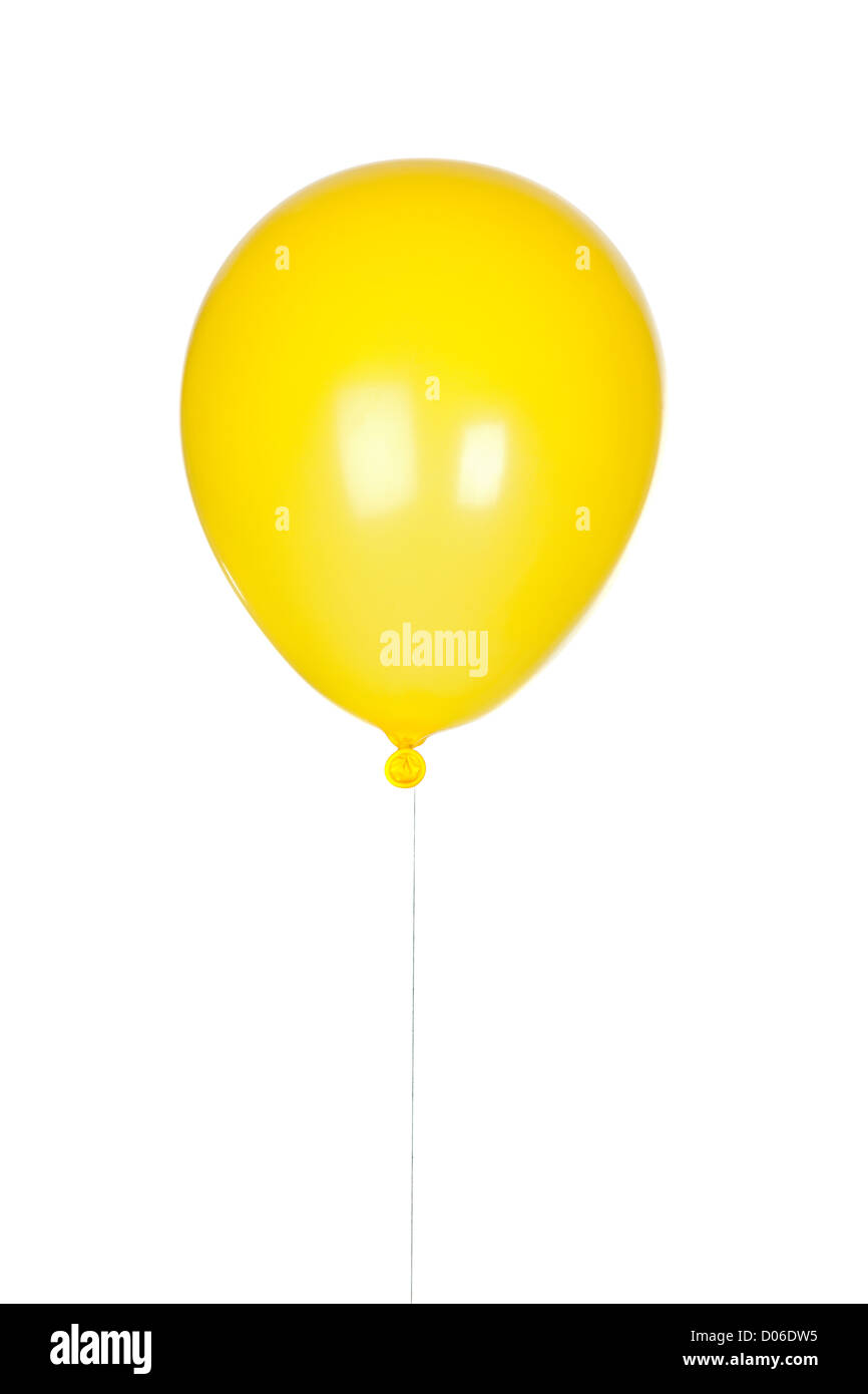 Yellow balloon inflated isolated on white background Stock Photo - Alamy